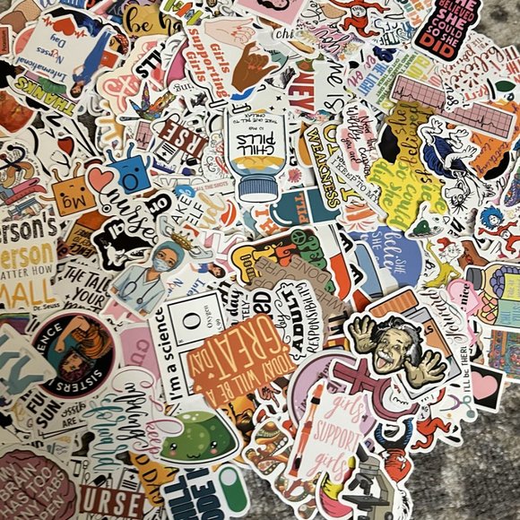 Unbranded Office Lot Of 5 Random Waterproof Stickers For Hydro